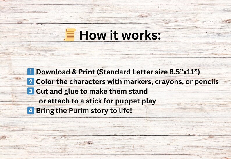 Purim Puppets – DIY Megillat Esther Craft | Cut, Color & Assemble - Etsy