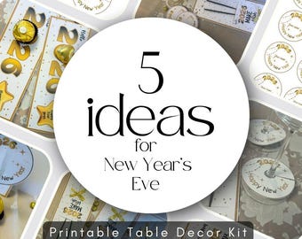 New Year’s Eve Printable Table Decor Kit – Editable in Canva - Etsy