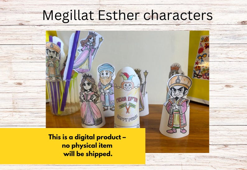 Purim Puppets – DIY Megillat Esther Craft | Cut, Color & Assemble - Etsy