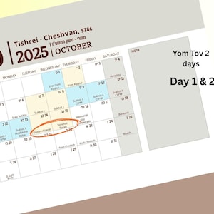 Jewish Calendar 2025-2026 Printable, Editable Canva Template, Jewish ...