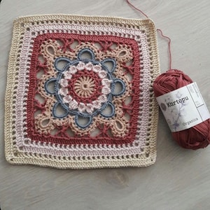 Turkish Granny Square, Big Crochet Granny Square, Crochet Pattern Retro ...