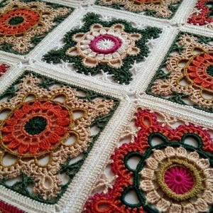 Turkish Granny Square, Big Crochet Granny Square, Crochet Pattern Retro ...