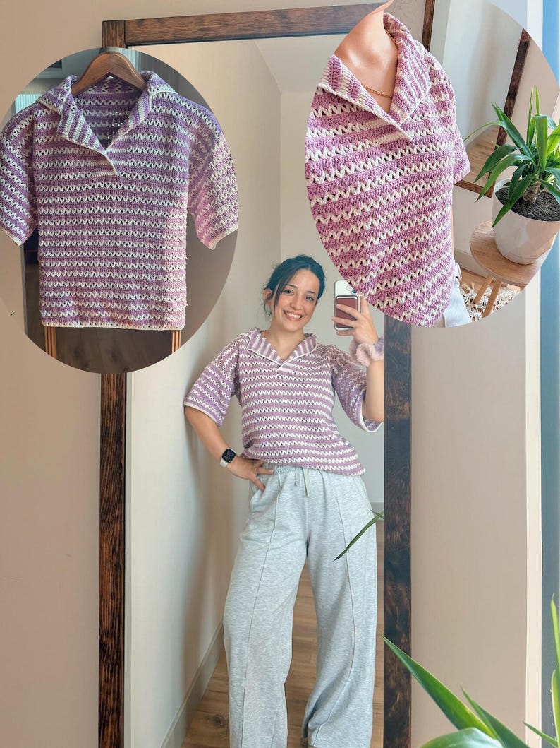 Crochet Polo Shirt Pattern: Cotton Summer Tee - Unisex (PDF Pattern) - Etsy