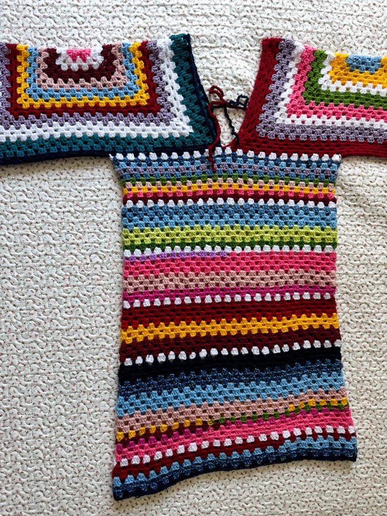 Granny Square Crochet Dress Pattern: Colorful Summer Design (PDF ...