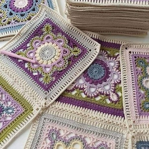 Turkish Granny Square, Big Crochet Granny Square, Crochet Pattern Retro ...