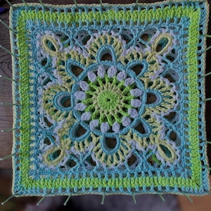 Turkish Granny Square, Big Crochet Granny Square, Crochet Pattern Retro ...