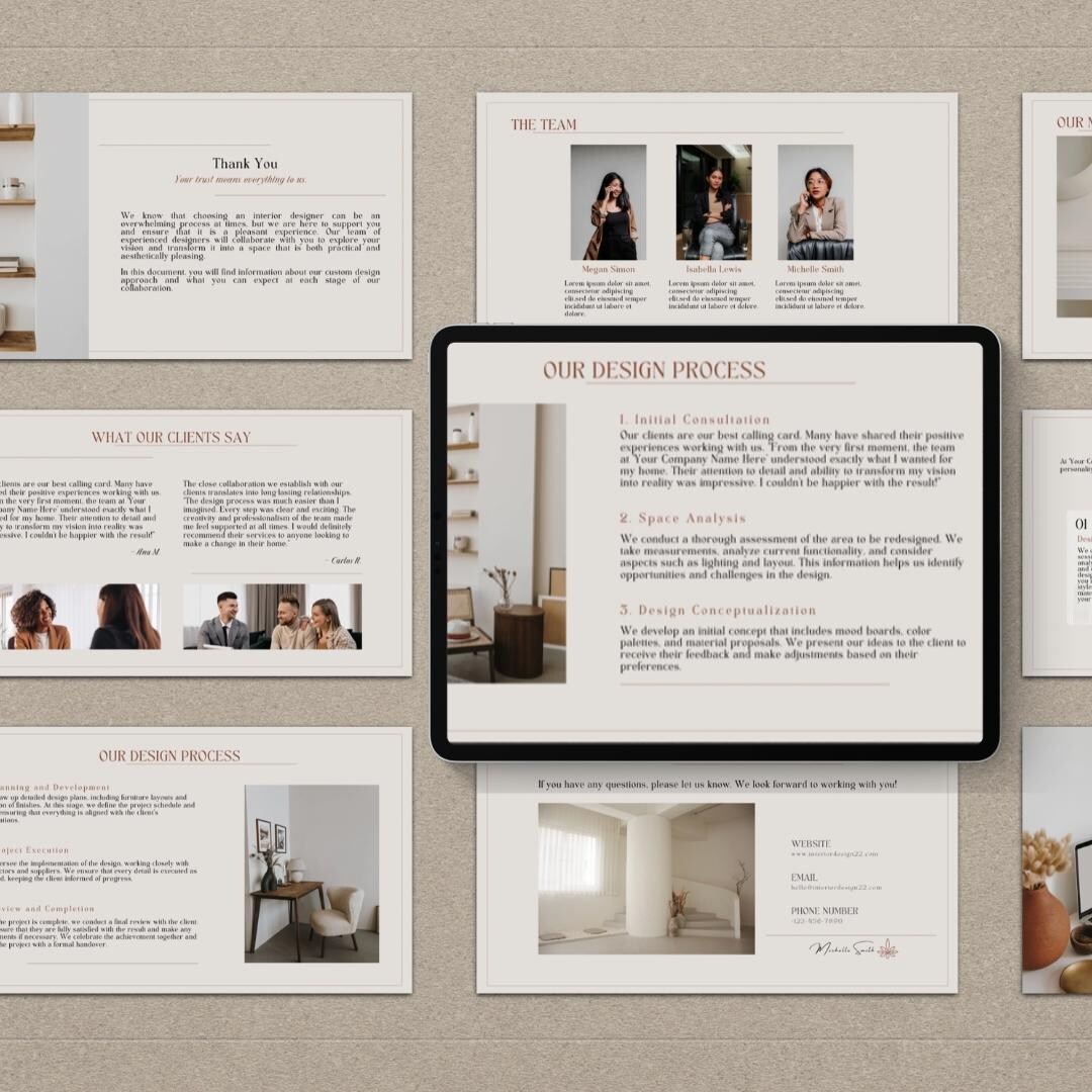 Interior Design Portfolio, Client Presentation, Professional Canva ...
