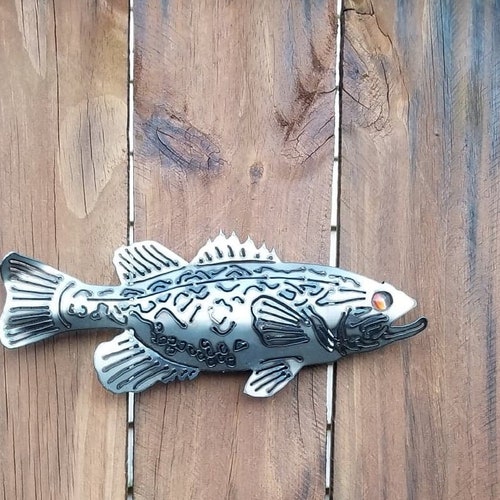 Largemouth Bass Metal Art Wall Hanging Lake Fish Decor Cabin - Etsy