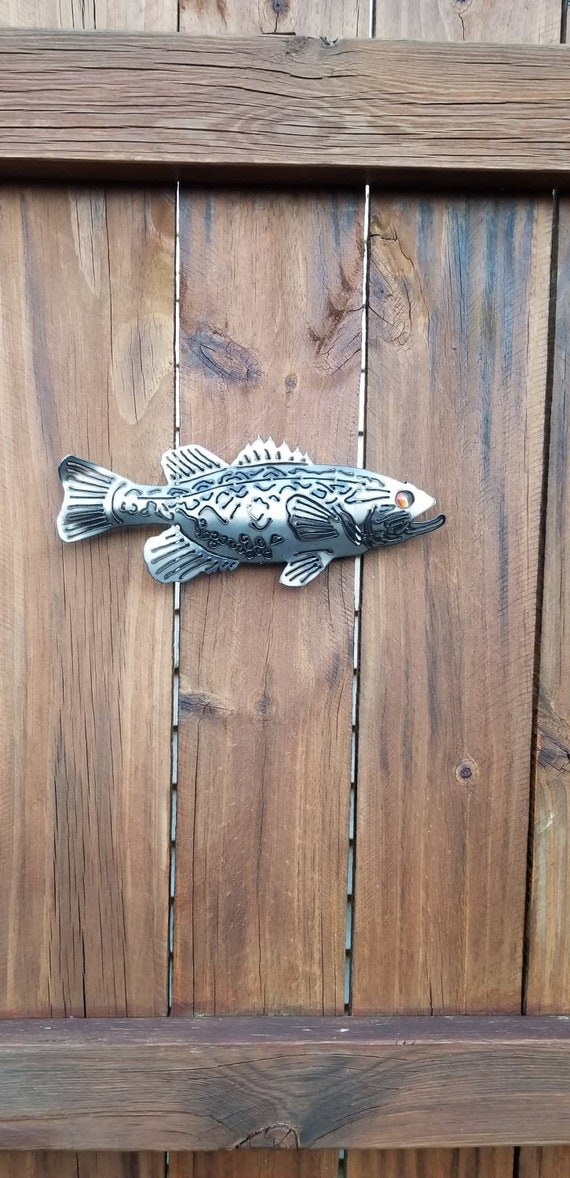 Largemouth Bass Metal Art Wall Hanging Lake Fish Decor Cabin - Etsy