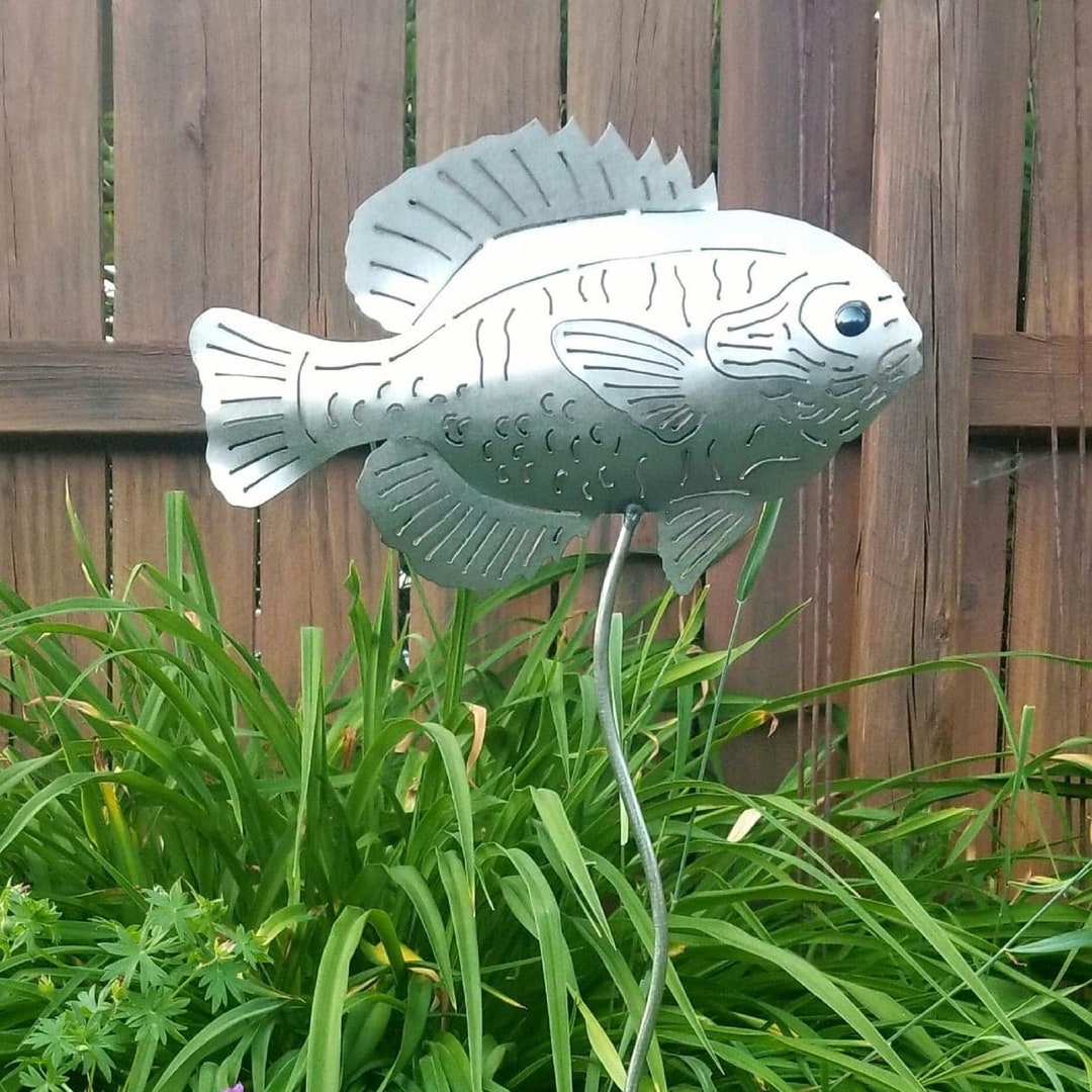 Bluegill Fish, Metal Garden Stake, Fisherman Gift, Lake Fish Metal Art ...