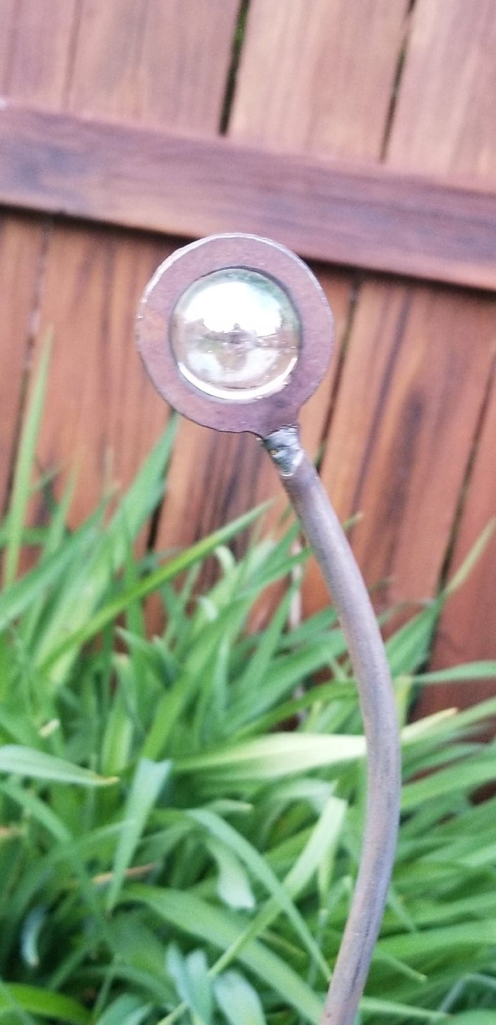 Metal and Glass Marble Garden Stake - Etsy