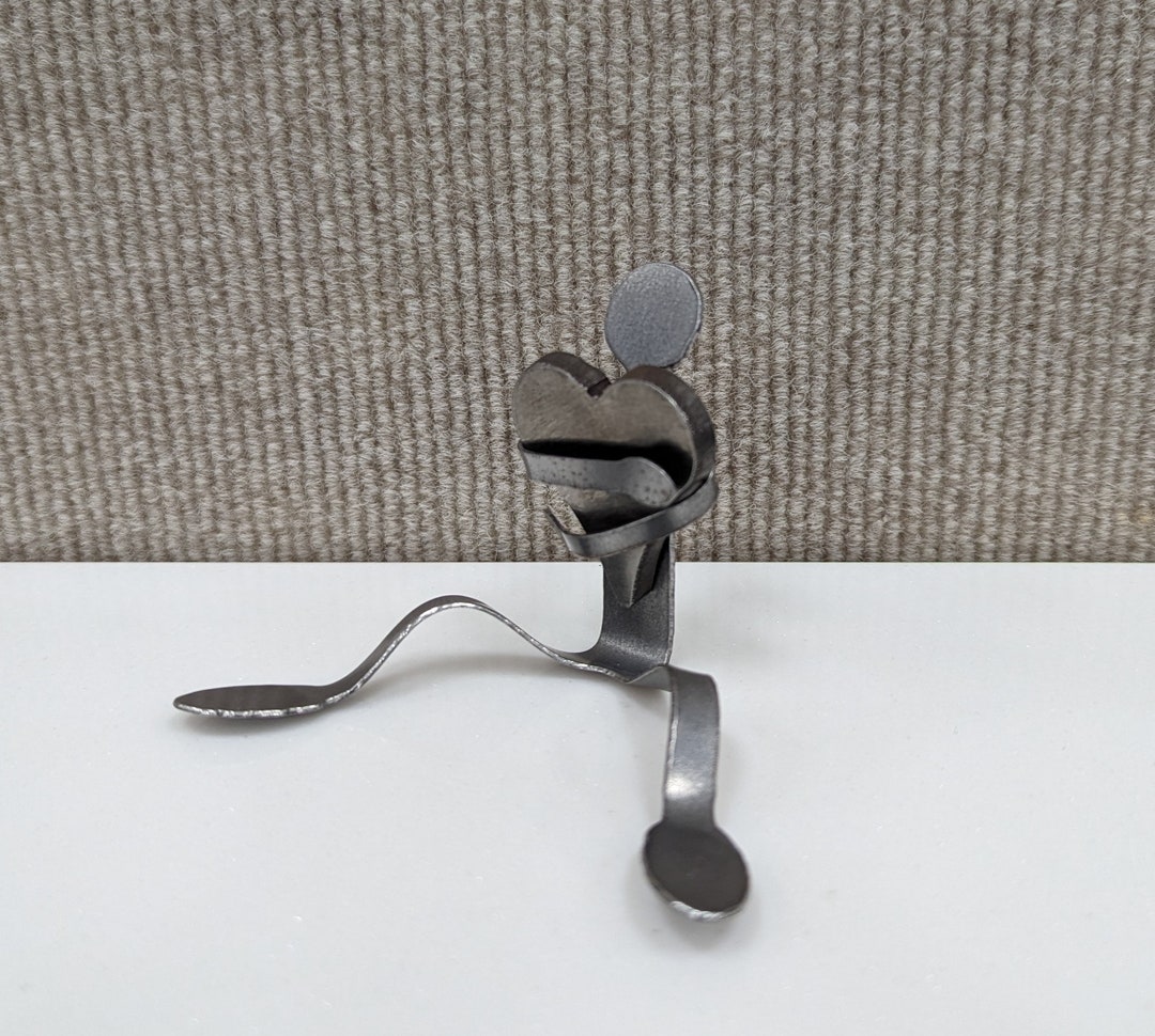 Metal Figure and Glass Heart Stand, Sending Love, 11th Anniversary Gift ...