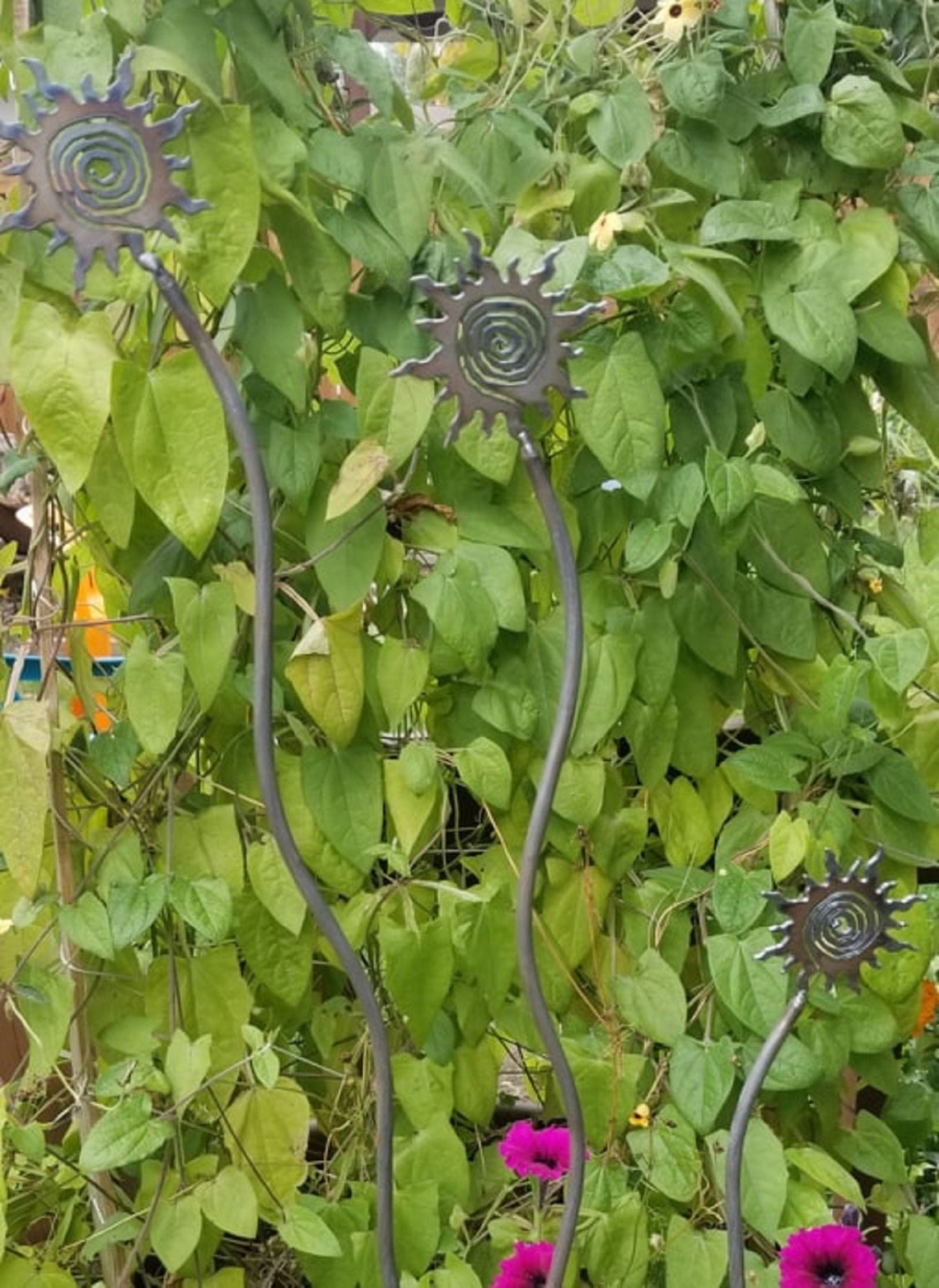 Rusty Sun Swirl Garden Stake Rustic Sun Yard Art Garden - Etsy