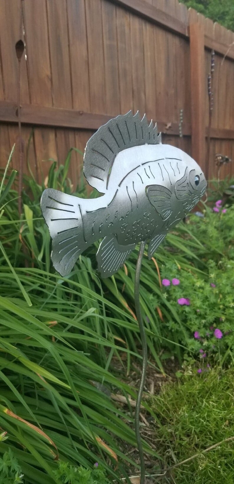 Bluegill Fish Metal Garden Stake Fisherman Gift Lake Fish | Etsy