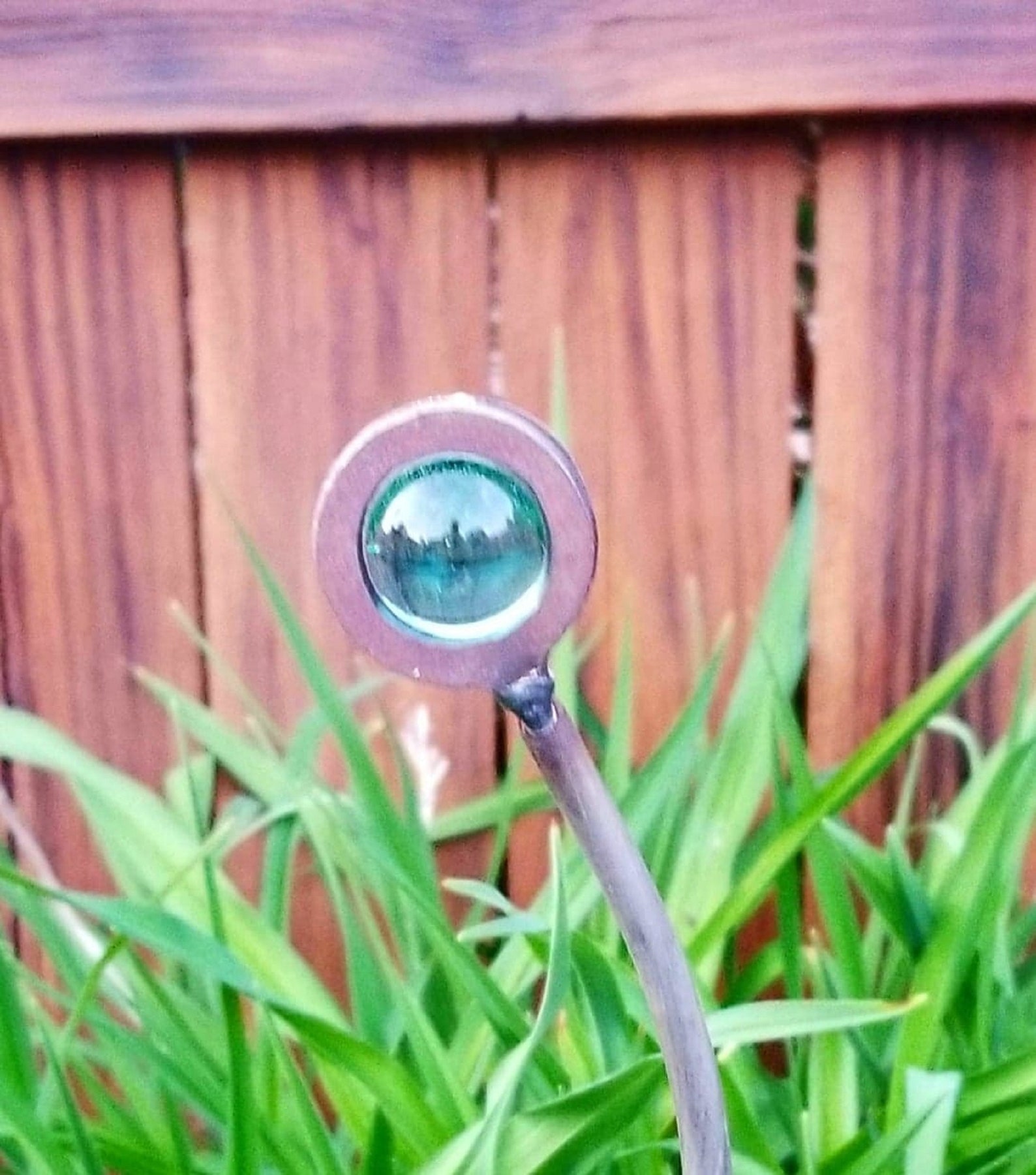 Metal and Glass Marble Garden Stake - Etsy