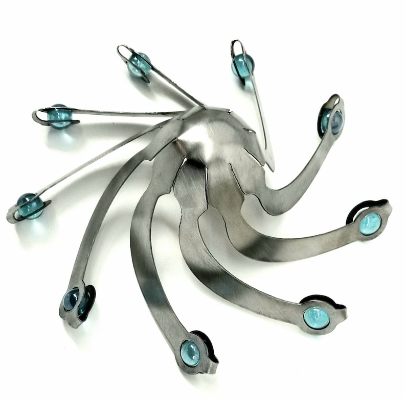 Kinetic Wind Sculpture: Metal & Marble Balancing Ornament, Yard Art - Etsy
