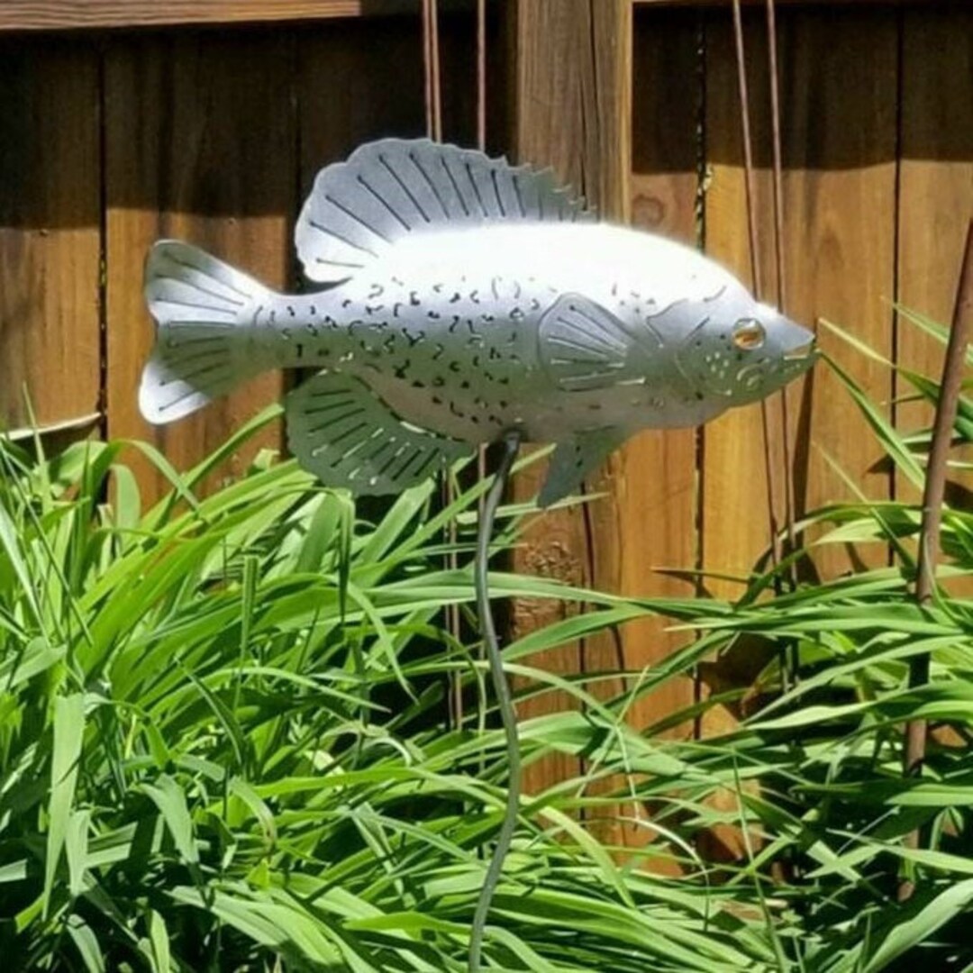 Crappie Fish Garden Stake: Metal Fishing Decor, Fisherman Gift - Etsy