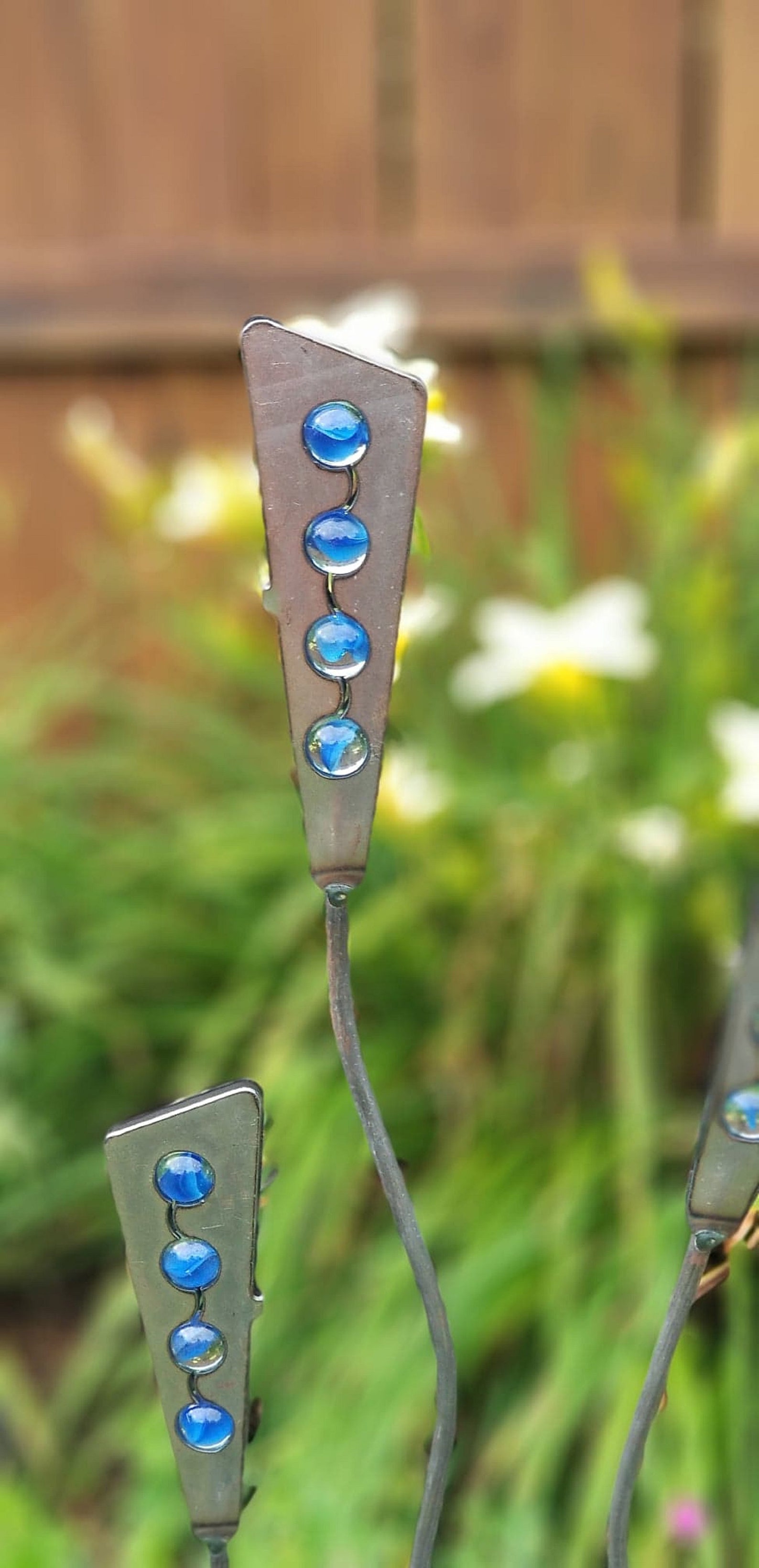 Cattails Metal and Glass Metal and Marble Garden Art | Etsy