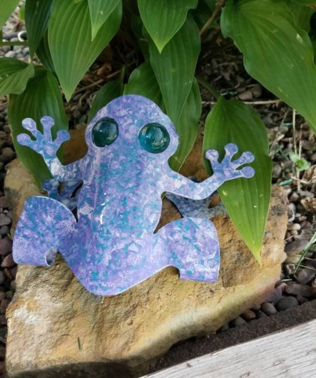 Metal Garden Frog Colorful Painted Yard Art Frog Sculpture - Etsy