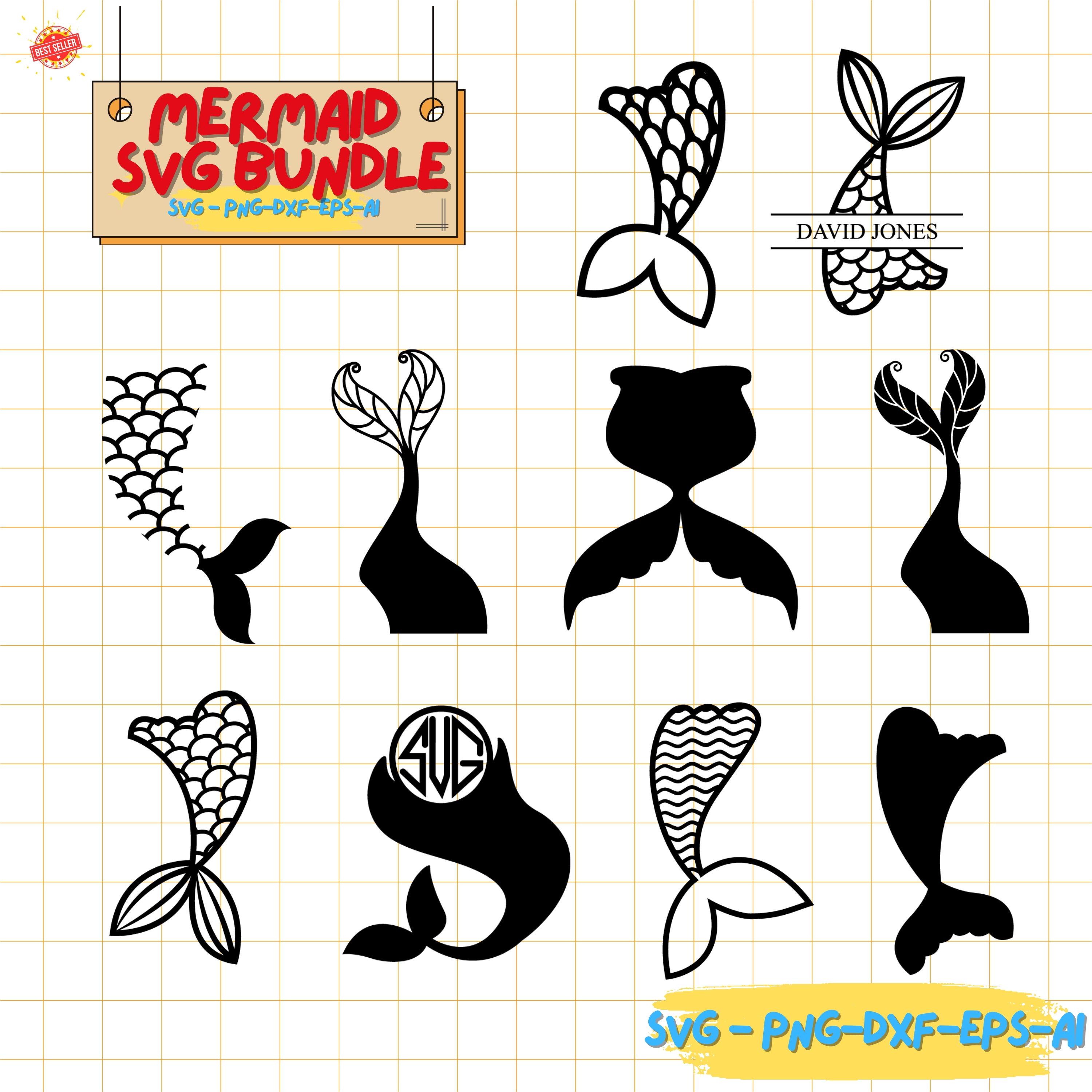 Mermaid Svg Cricut, Mermaid Bundle Svg, Mermaid Svg, Mermaid Clipart ...