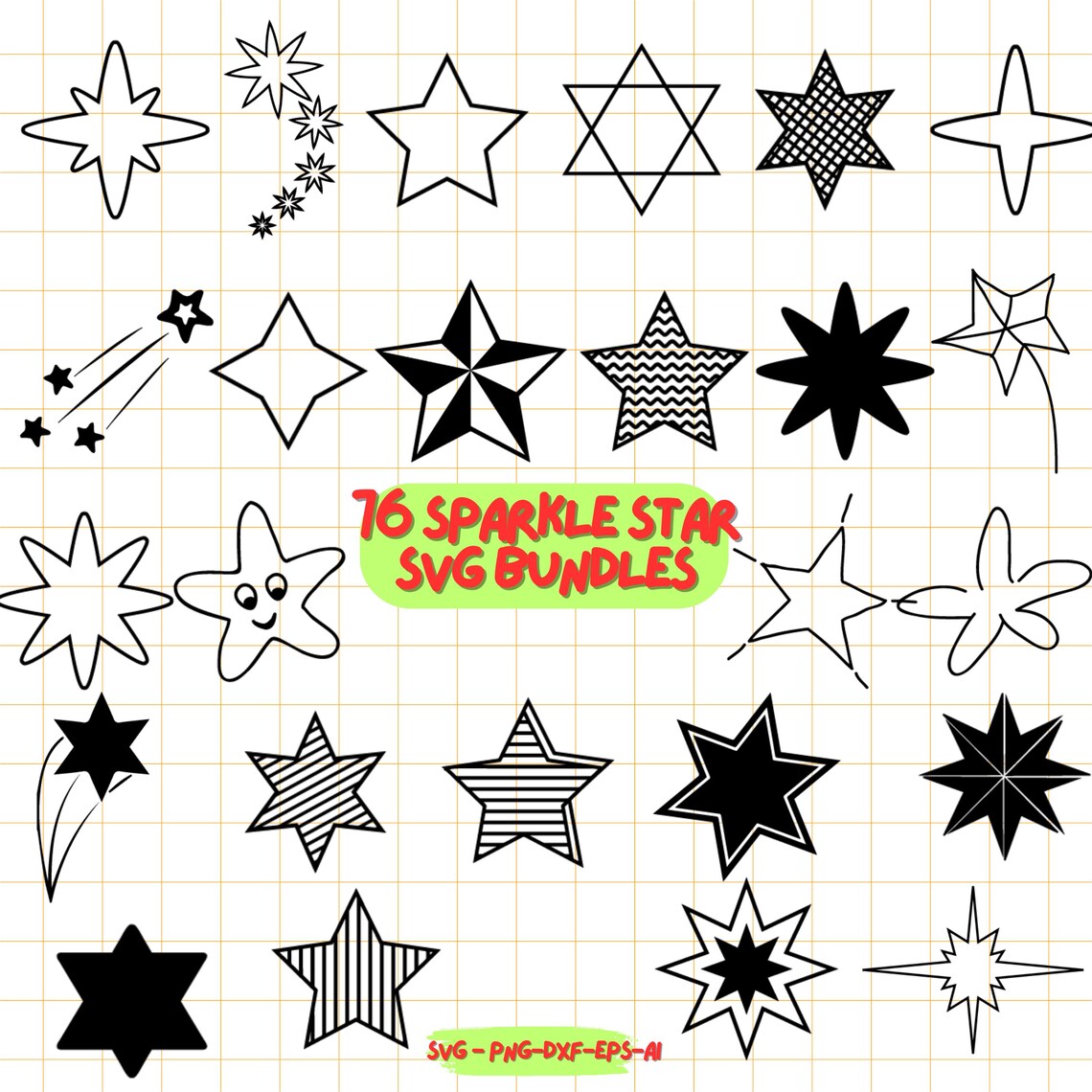 Sparkle SVG Bundle, Sparkle Stars SVG, Sparkle Star Silhouette Stars Svg, Star Clipart, Bright ...