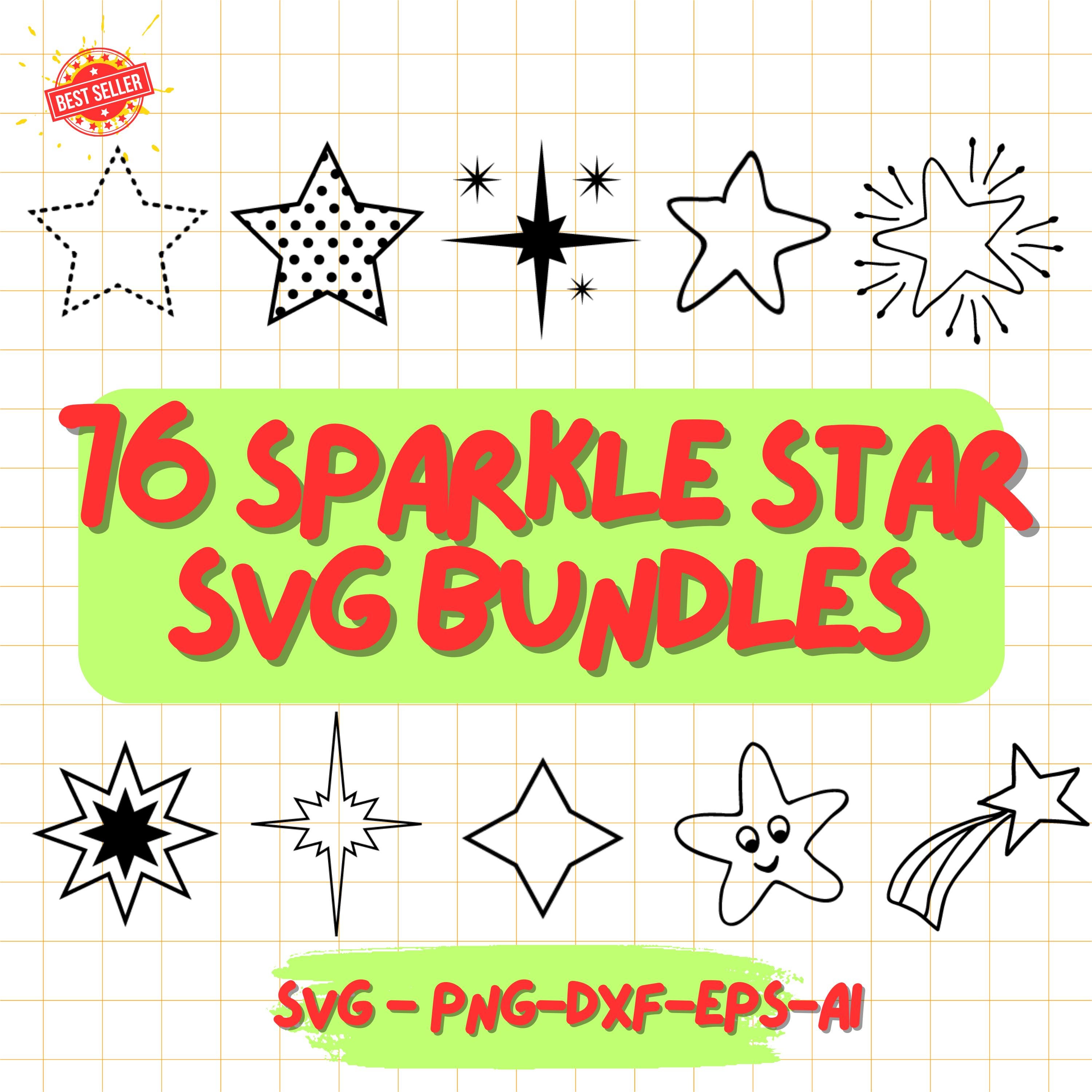 Sparkle SVG Bundle, Sparkle Stars SVG, Sparkle Star Silhouette Stars Svg, Star Clipart, Bright ...