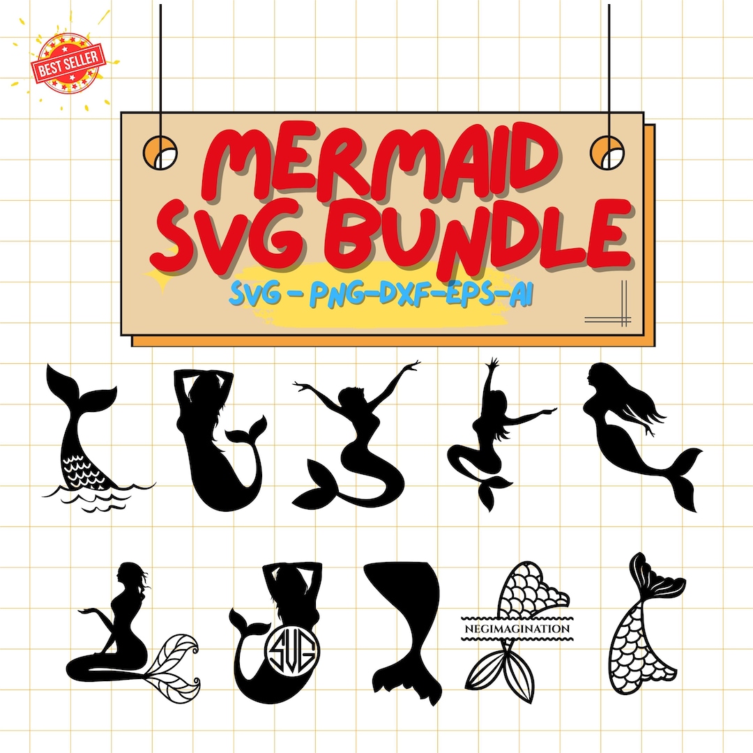 Mermaid Svg Cricut, Mermaid Bundle Svg, Mermaid Svg, Mermaid Clipart ...