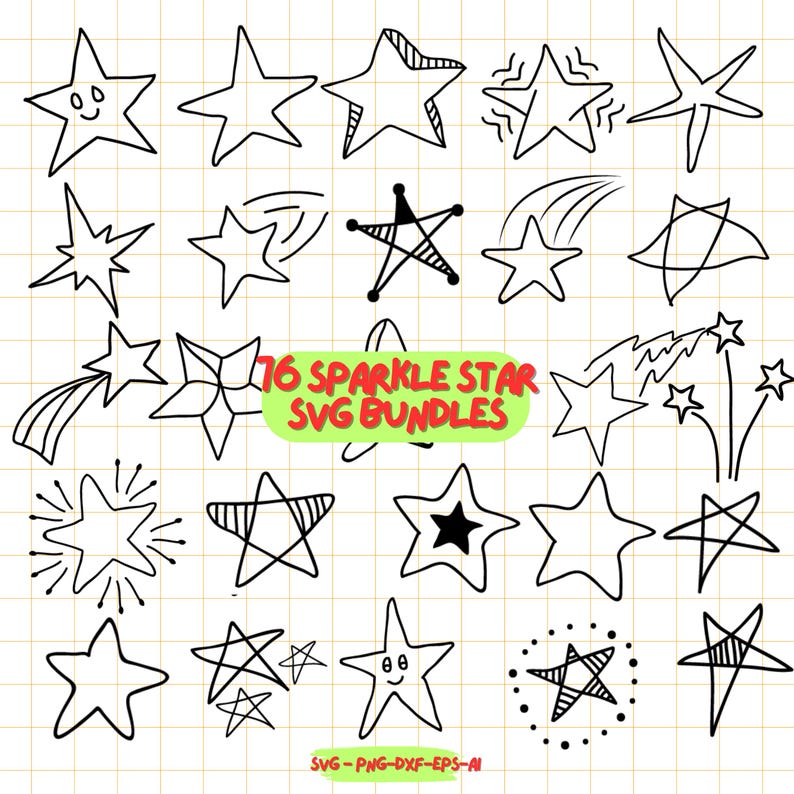 Sparkle SVG Bundle, Sparkle Stars SVG, Sparkle Star Silhouette Stars Svg, Star Clipart, Bright ...