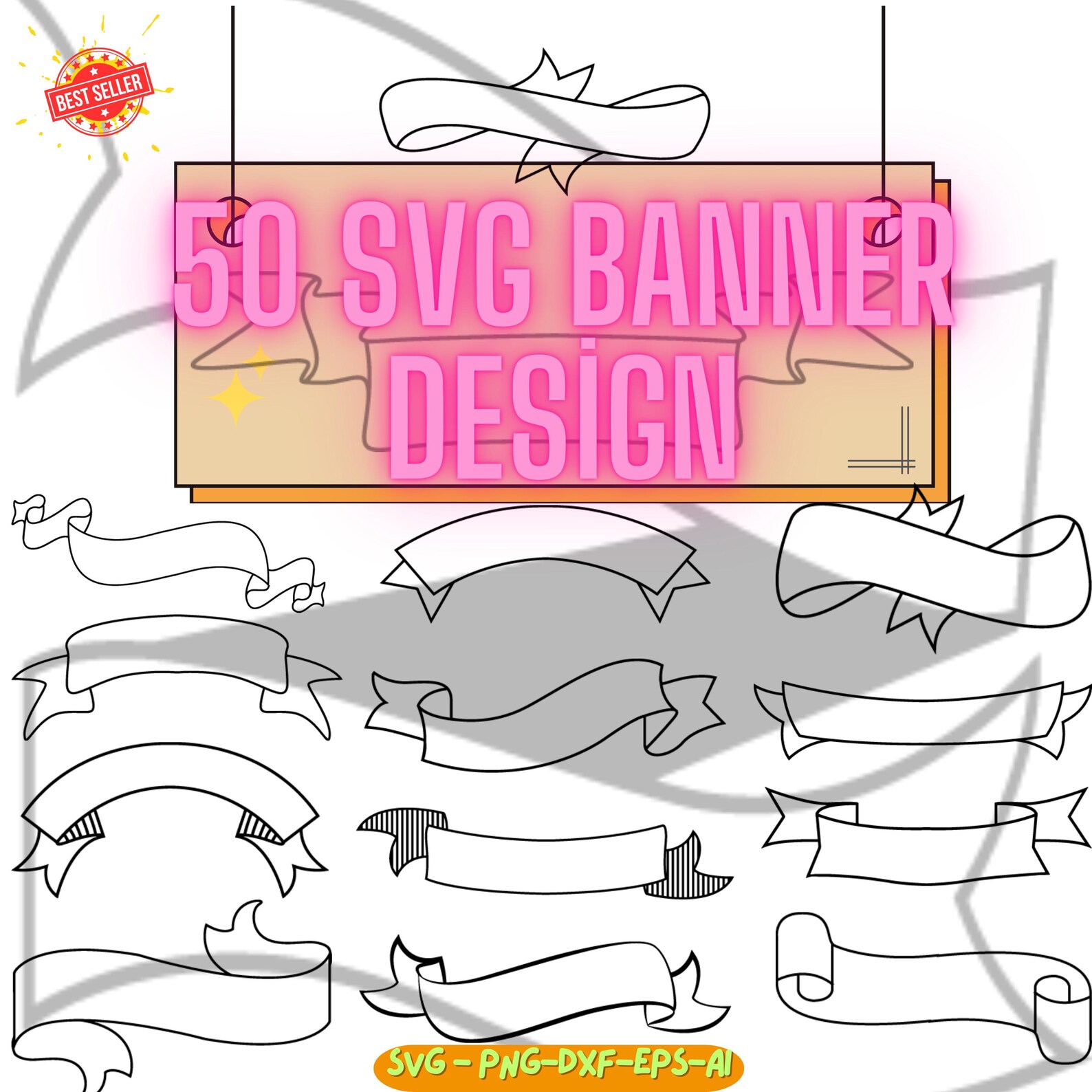 Banner Design, Banner Svg Bundle, Svg Banner Design, Banner Bundle ...