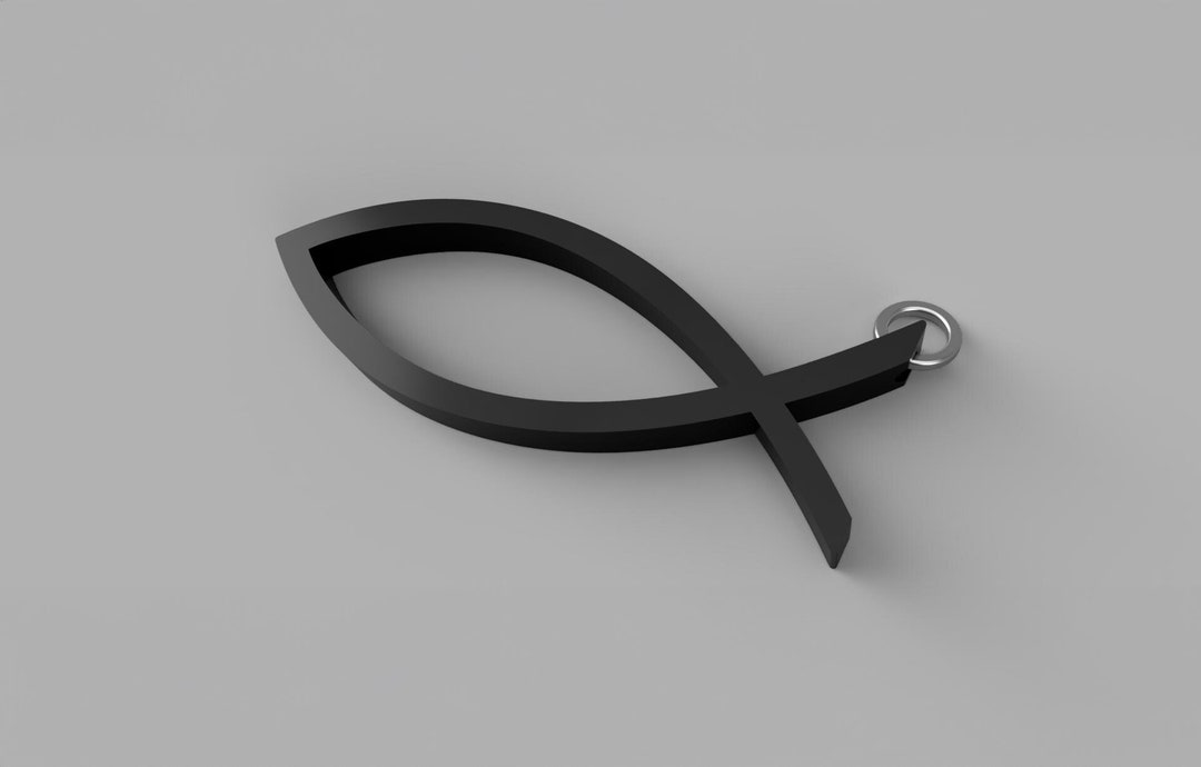 Fish Symbol Keychain 3D Printable STL File | Ichthys Symbol | Digital ...