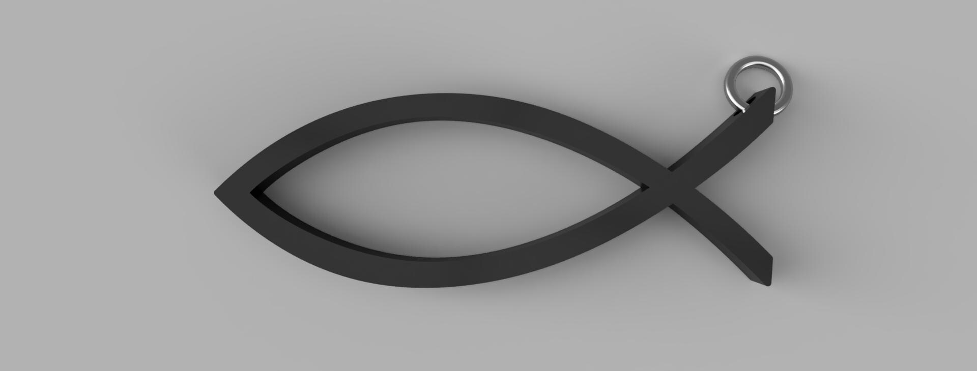 Fish Symbol Keychain 3D Printable STL File | Ichthys Symbol | Digital ...