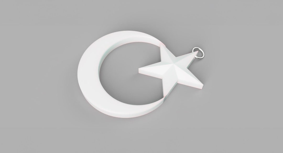 Crescent Star Elegant Keychain STL 3D Print File, Printer File, Digital ...