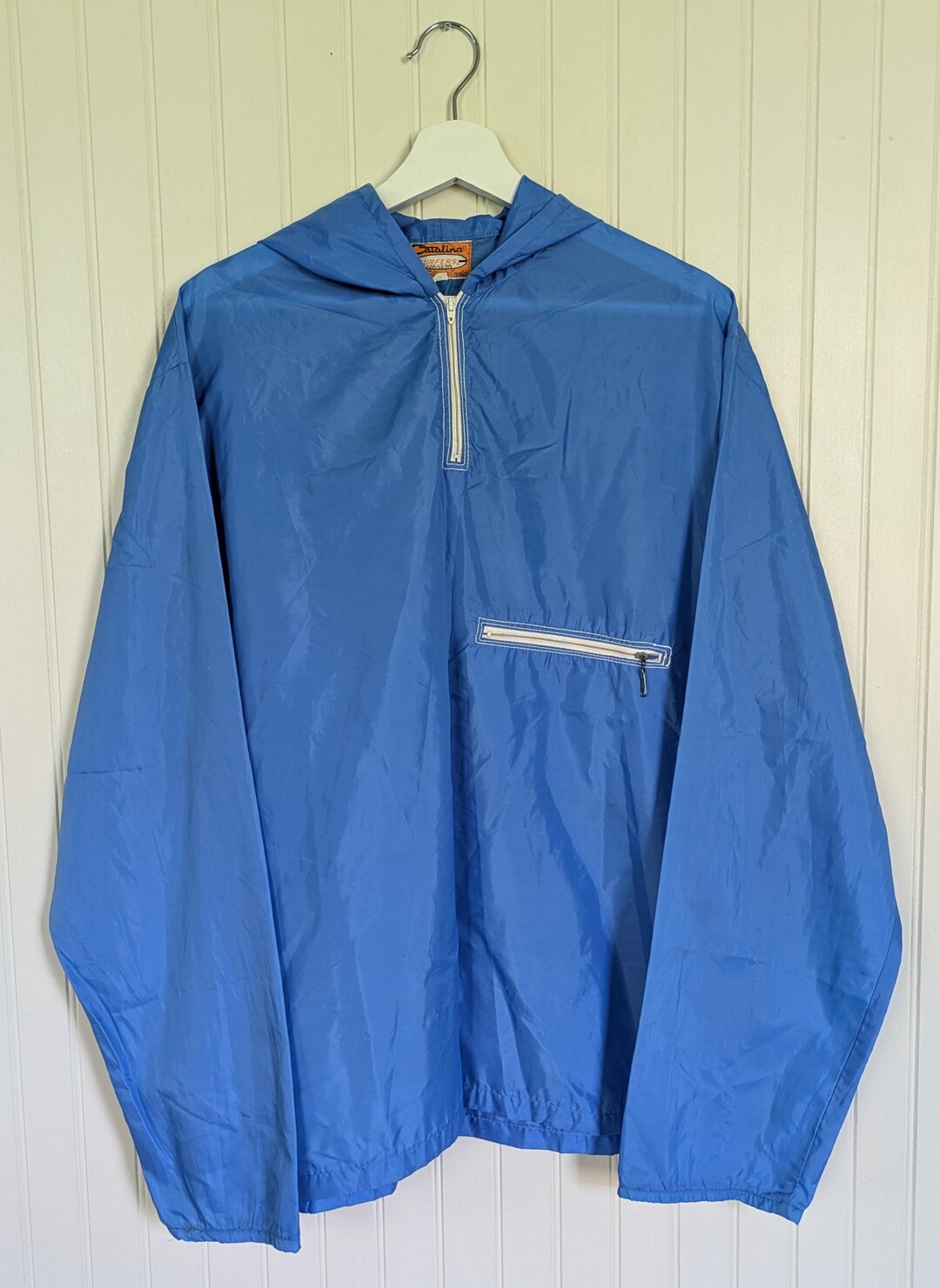 Vintage Catalina Surfers Hooded Pull Over Windbreaker Talon Zippers ...