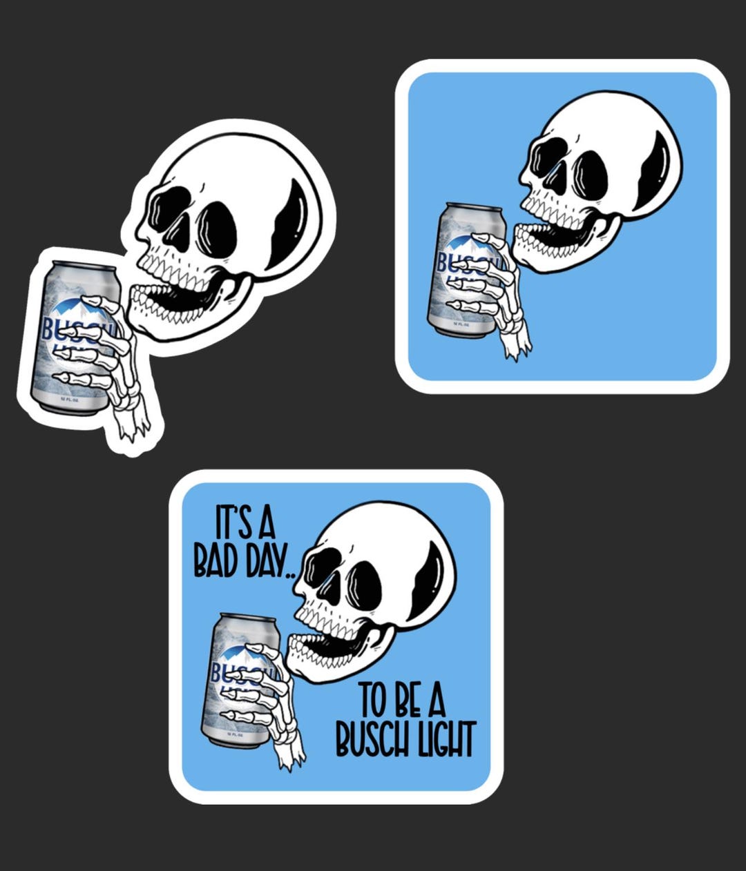 Busch Light Skeleton Stickers - Etsy