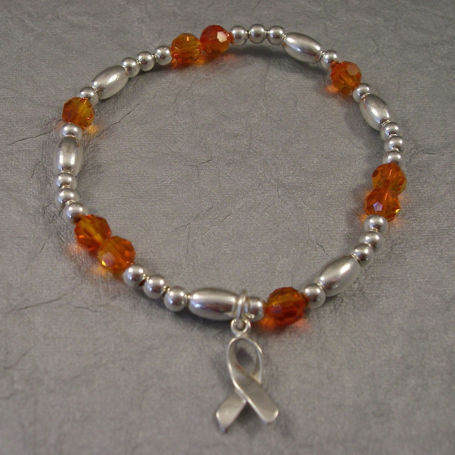 Leukemia Awareness Bracelet - Swarovski Austrian Crystals and Sterling ...