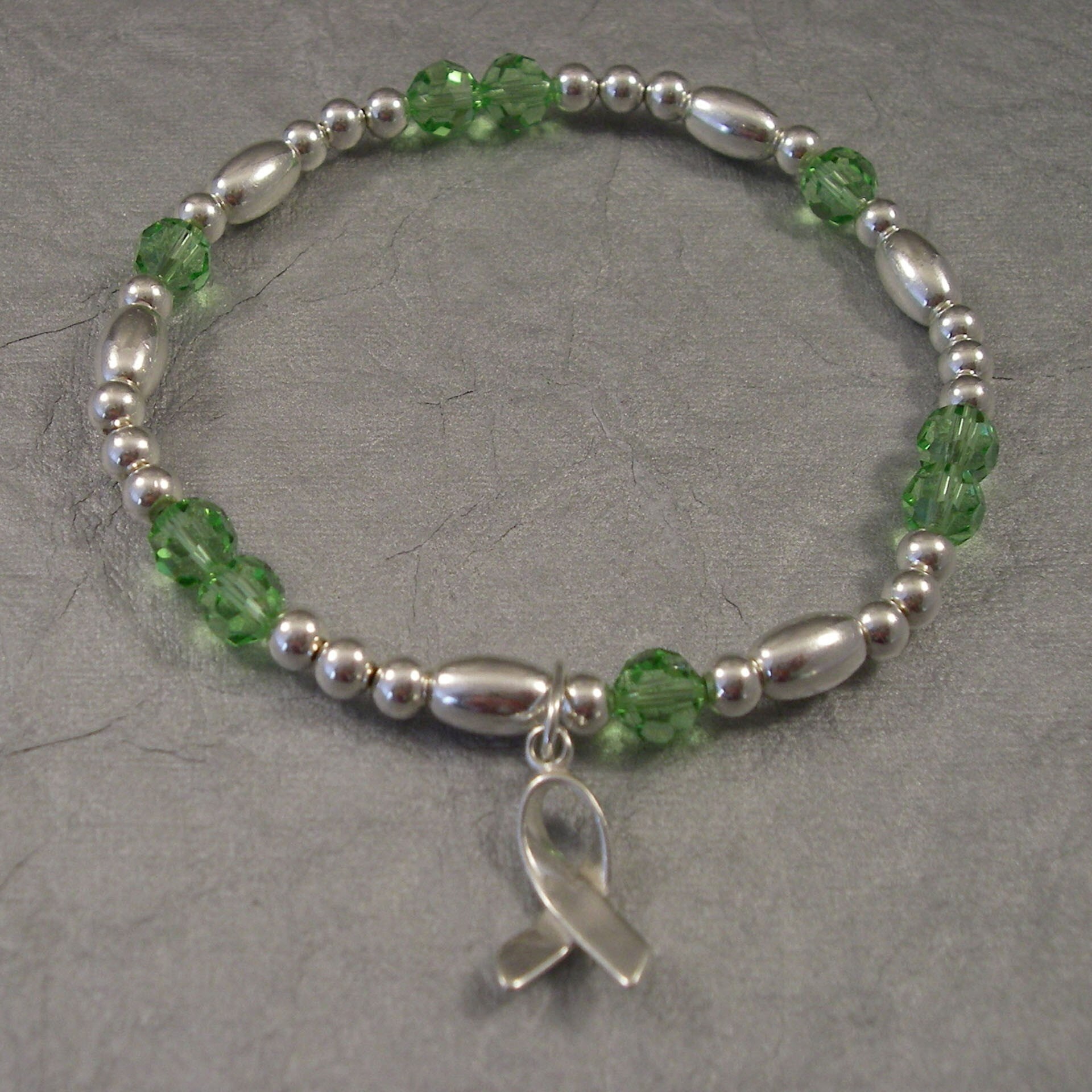Lymphoma Awareness Bracelet - Swarovski Austrian Crystals and Sterling ...