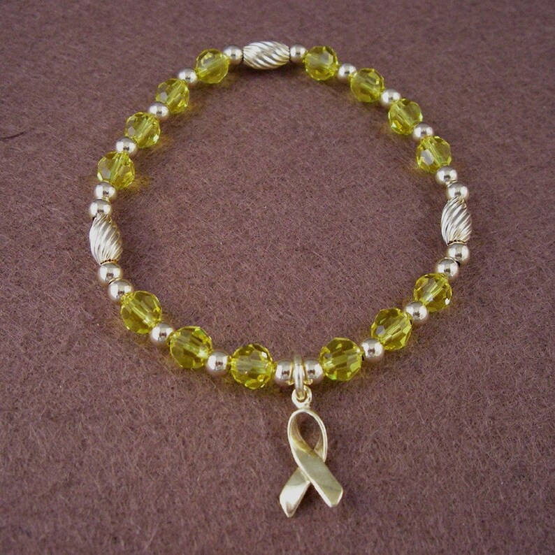 Bladder Cancer Awareness Bracelet Swarovski Austrian Crystals and 14kt ...
