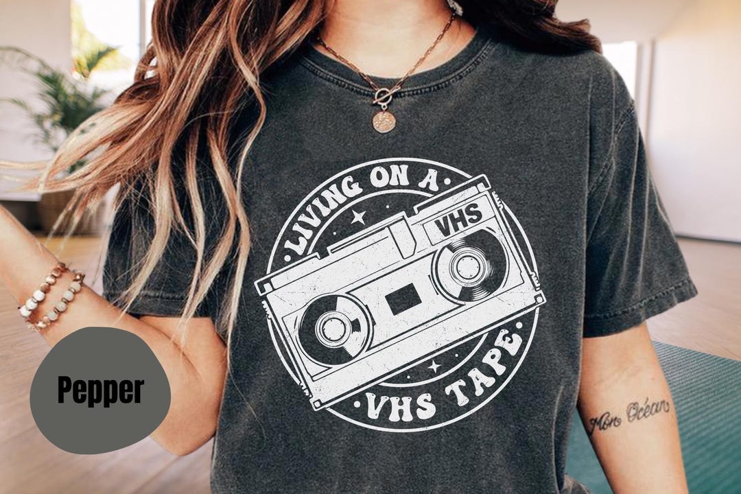 Living on A VHS Tape Shirt, Retro Graphic Tee for Men and Women ...