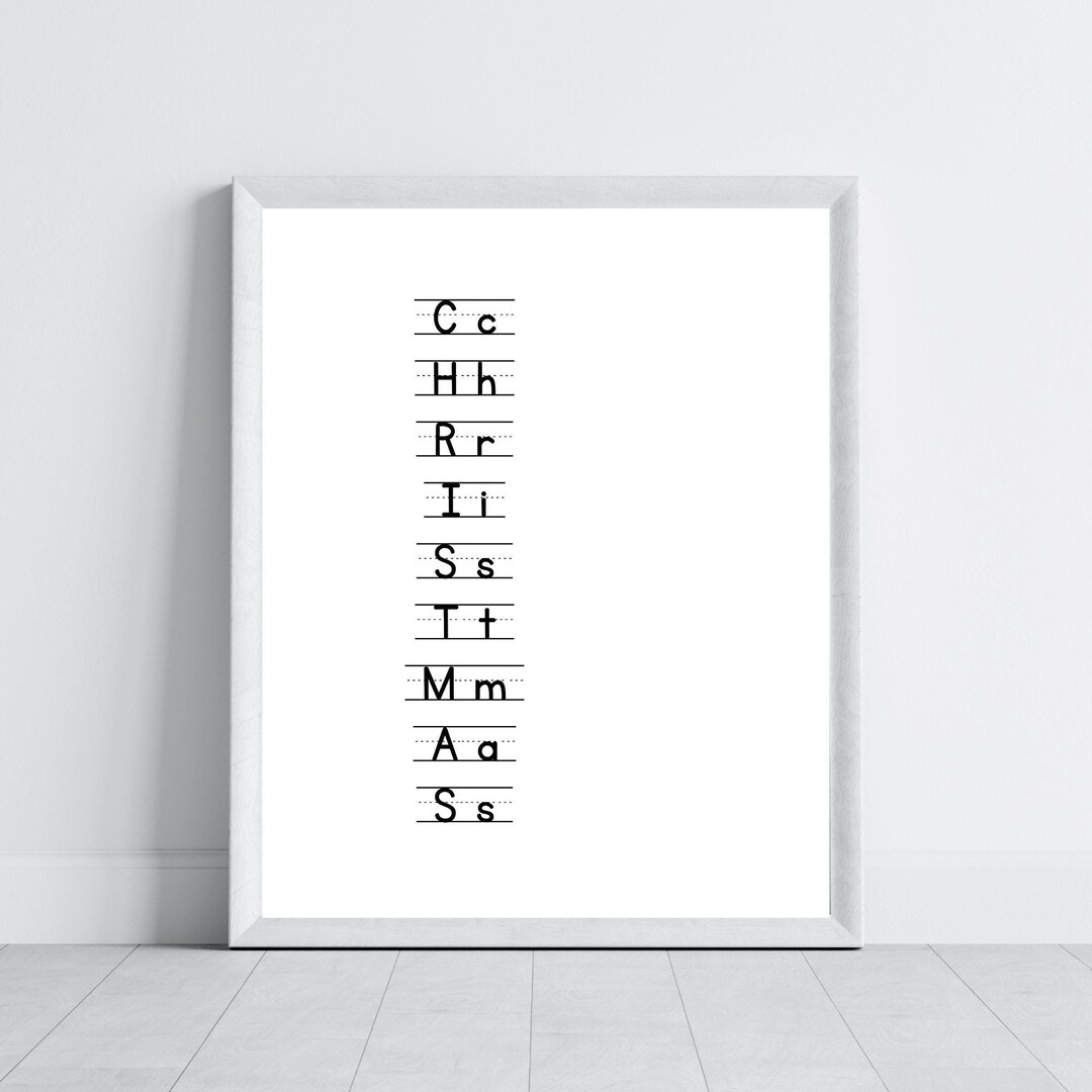 Christmas Alphabet Poster – Black and White – Digital Pdf File ...