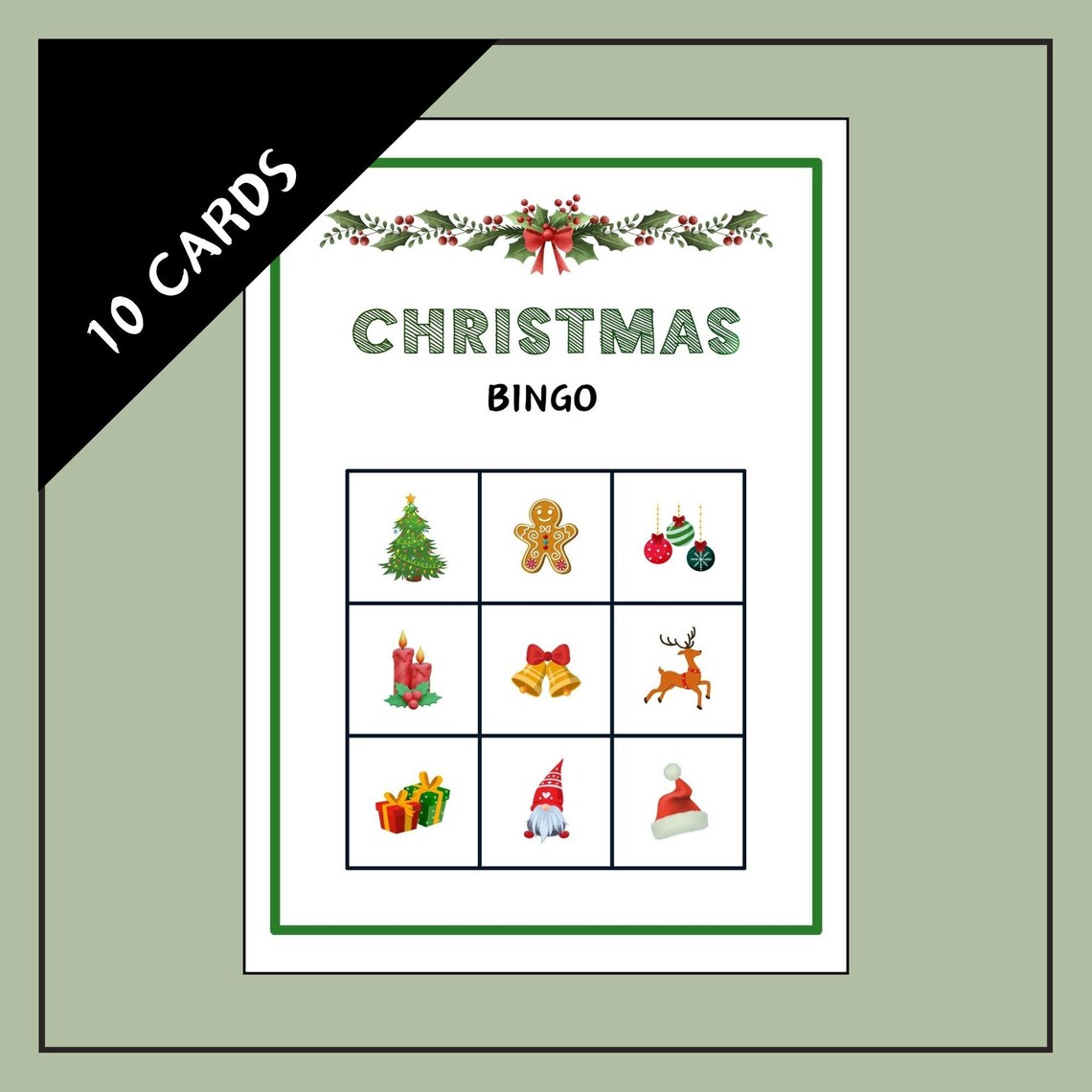 3x3 Christmas Bingo Game for Toddlers – 10 Printable Christmas Bingo ...