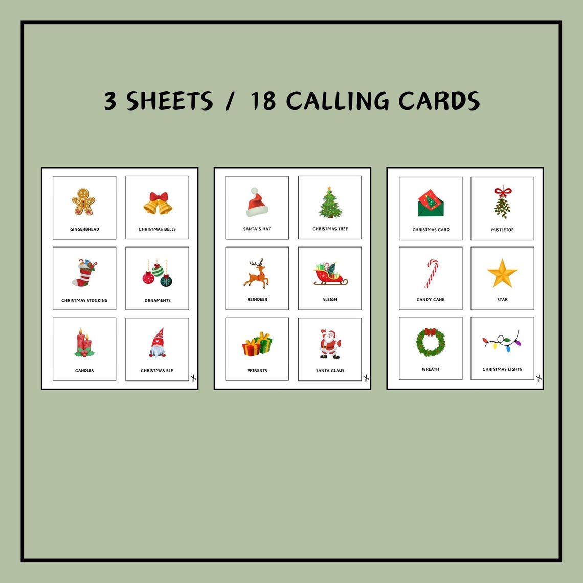 4x4 Christmas Bingo Game – Printable Christmas Bingo – Christmas ...