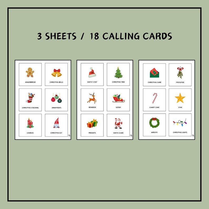 4x4 Christmas Bingo Game – Printable Christmas Bingo – Christmas ...