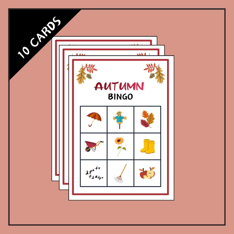 Autumn Bingo for Toddlers – 3x3 – 10 Autumn Bingo Cards – Fall Bingo ...