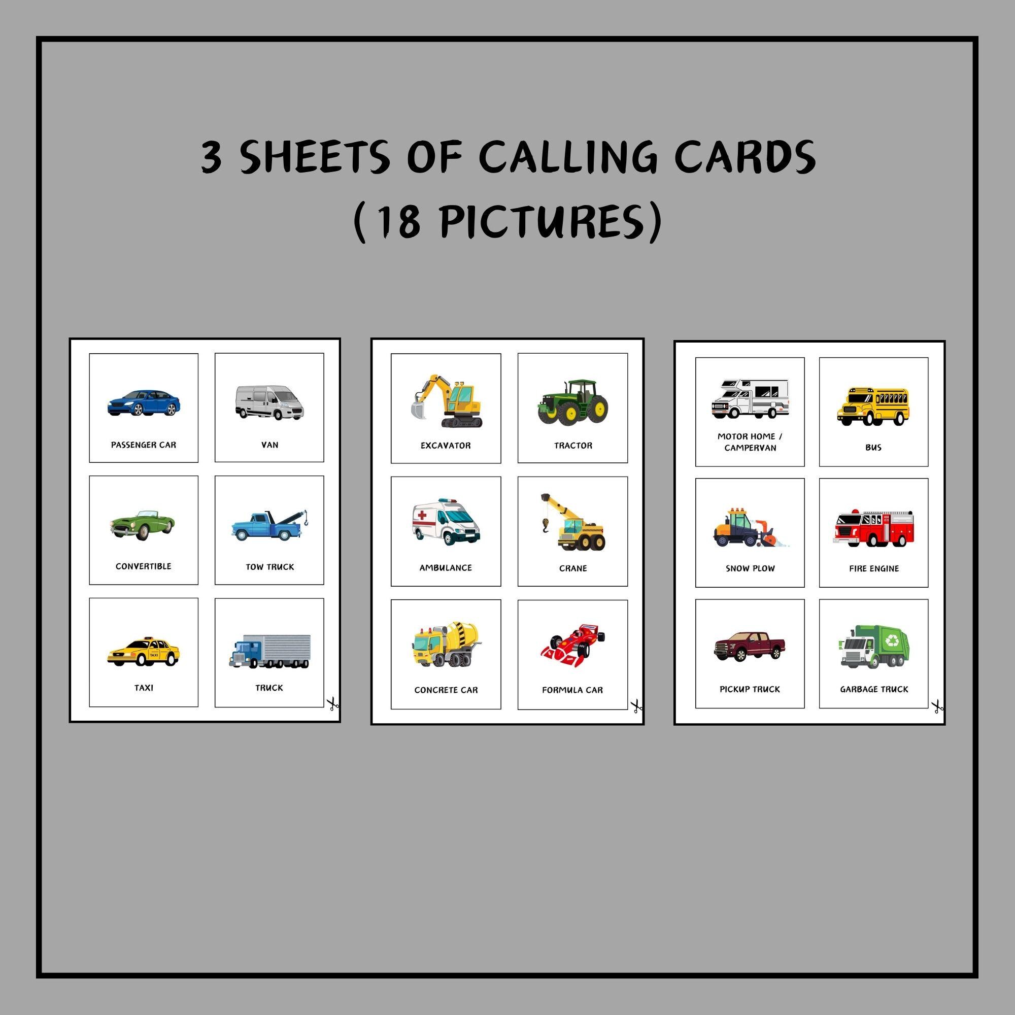 4x4 Vehicles Bingo Game / Cars Bingo Game – 20 Car Themed Bingo Boards ...