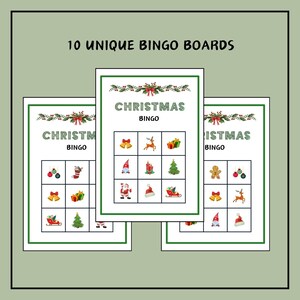 3x3 Christmas Bingo Game for Toddlers – 10 Printable Christmas Bingo ...
