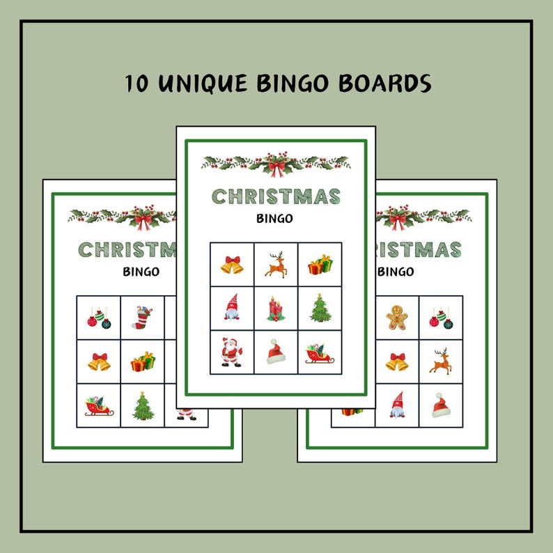 3x3 Christmas Bingo Game for Toddlers – 10 Printable Christmas Bingo ...