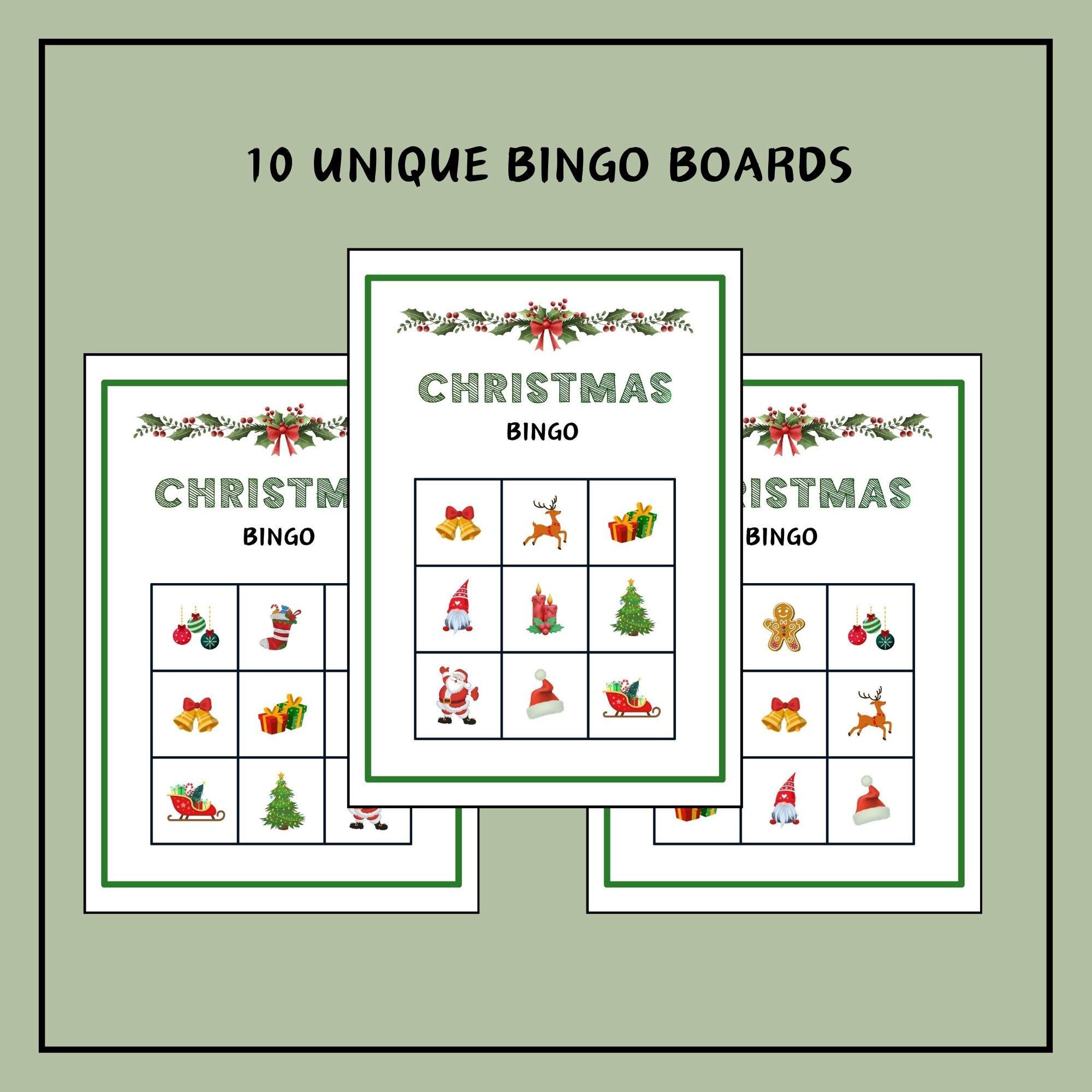 3x3 Christmas Bingo Game for Toddlers 10 Printable Christmas Bingo ...