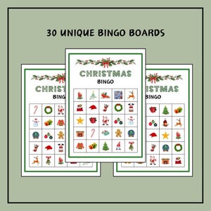 5x5 Christmas Bingo Game – 30 Christmas Bingo Cards – Printable ...