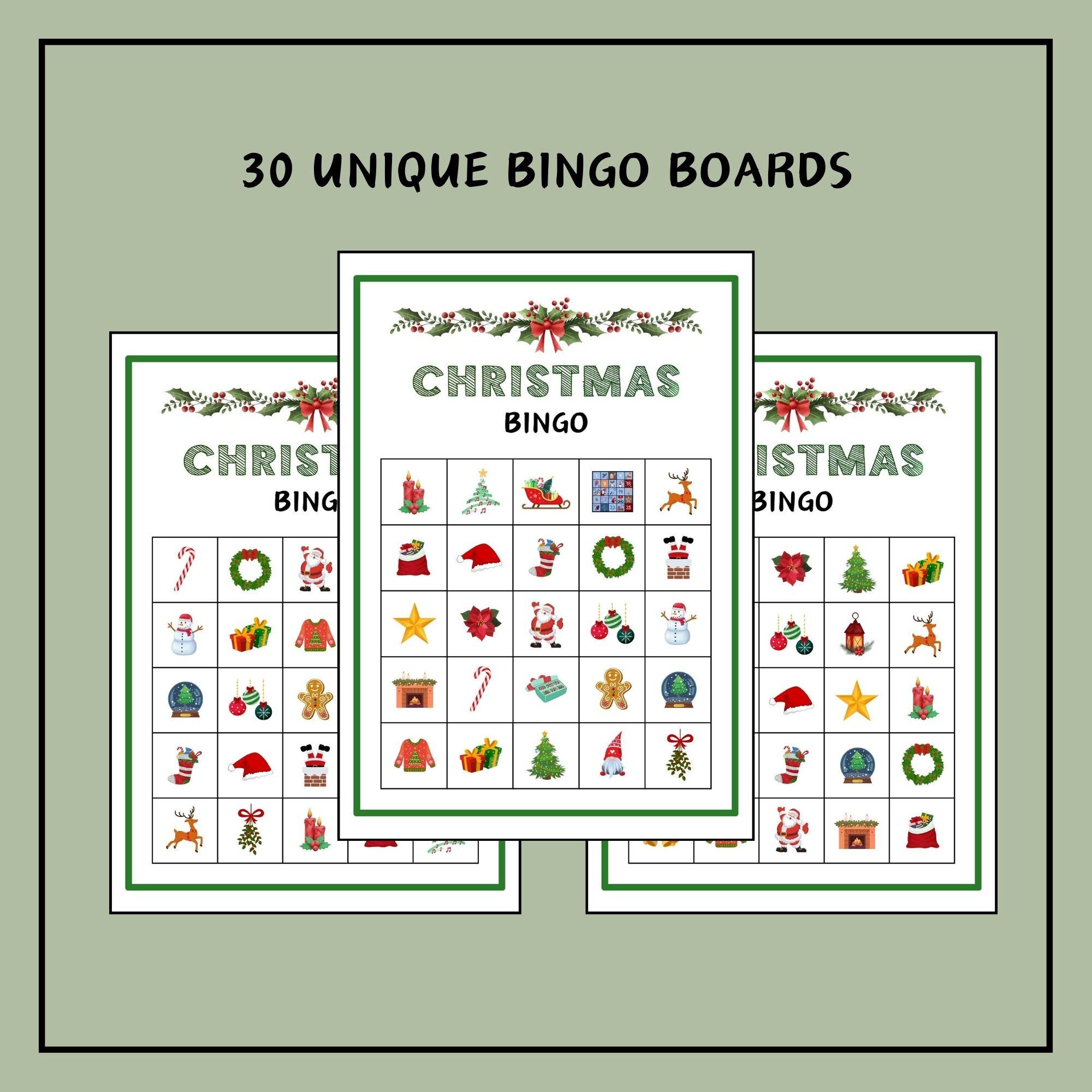5x5 Christmas Bingo Game – 30 Christmas Bingo Cards – Printable ...