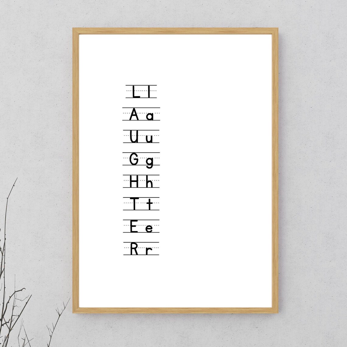 Laughter Alphabet Poster – Positive Affirmation Poster – Black and ...